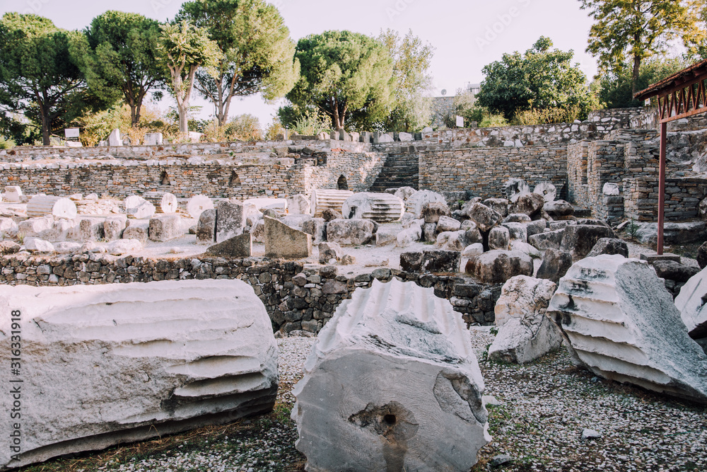 Halicarnassus Mausoleum in Bodrum,Turkey.Ruins of wonder of seven ...