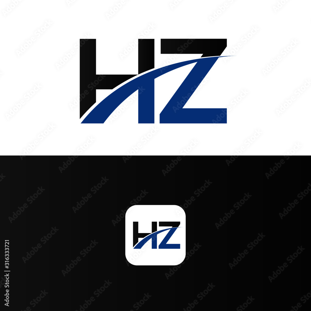 HZ Logo Letter Design Template Element Stock Vector | Adobe Stock