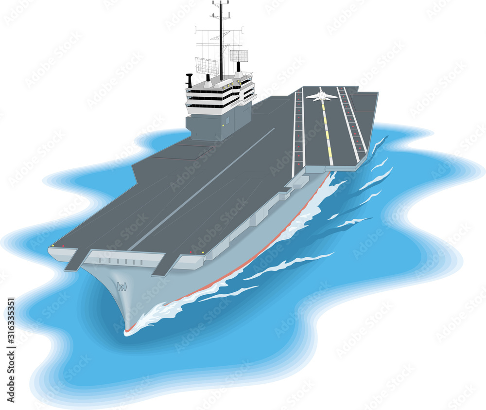 Aircraft Carrier Vector Illustration Stock Vector | Adobe Stock