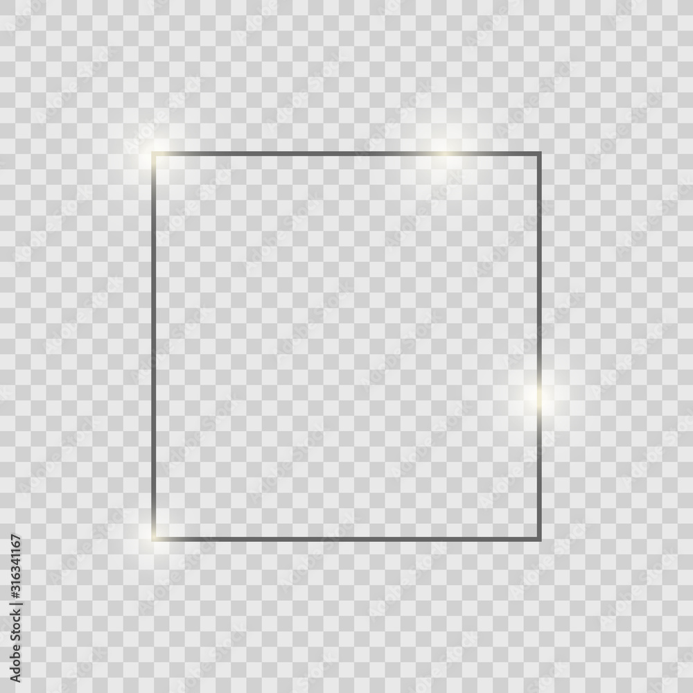 Gray shiny glowing vintage frame with shadows isolated on transparent ...