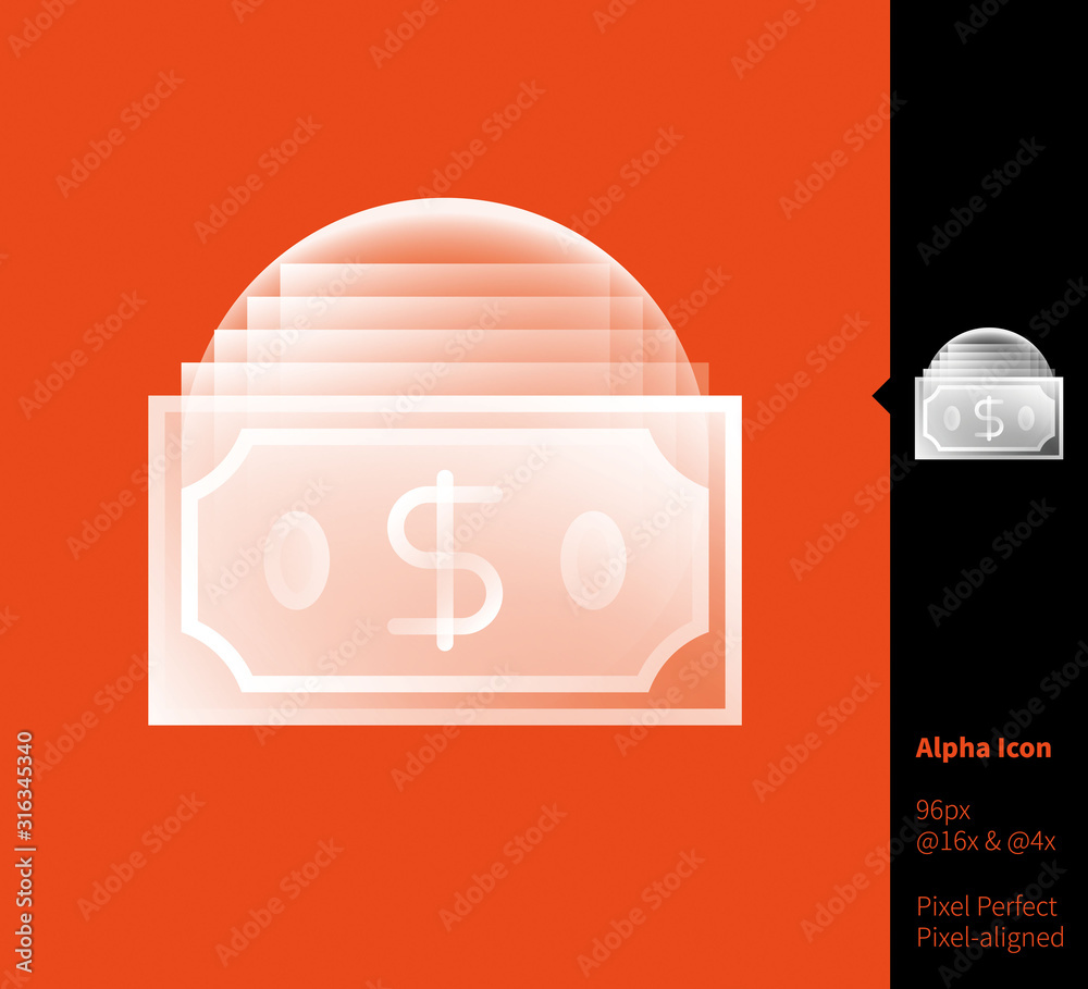 Currency symbol dollar alpha icon - vector illustrations for branding ...