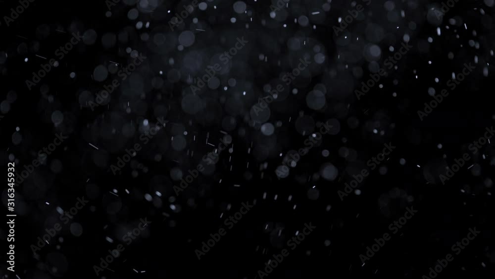 Natural floating particles on black background. Slow motion. Stock ...