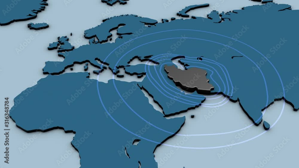 3D map - Missiles and range - Iran's arsenal - 3D map of IRAN Stock ...