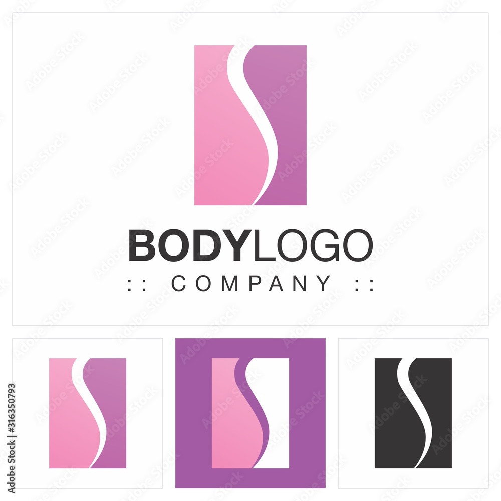 Body Shape Vector Symbol Company Logo (Logotype). Geometric, Beauty ...