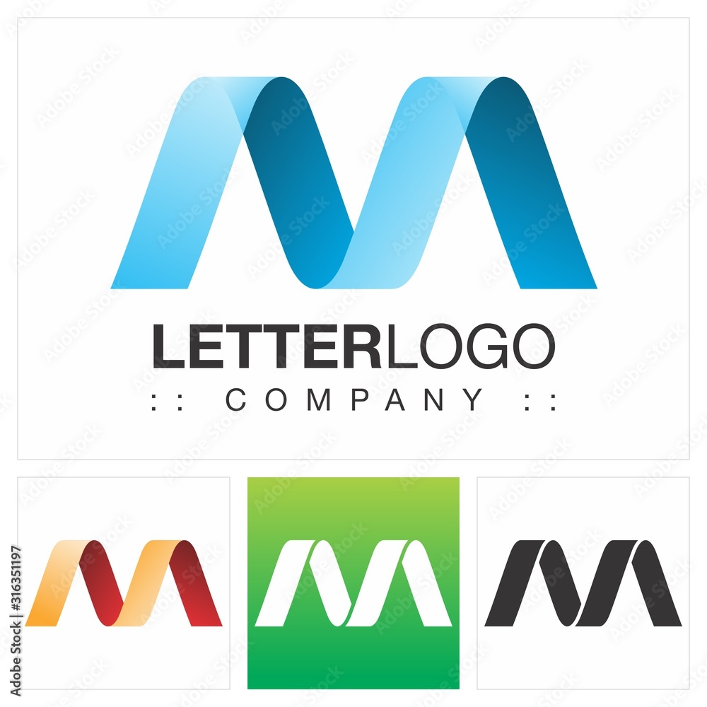 Letter M (Typography) Vector Symbol Company Logo (Logotype). 3d ...