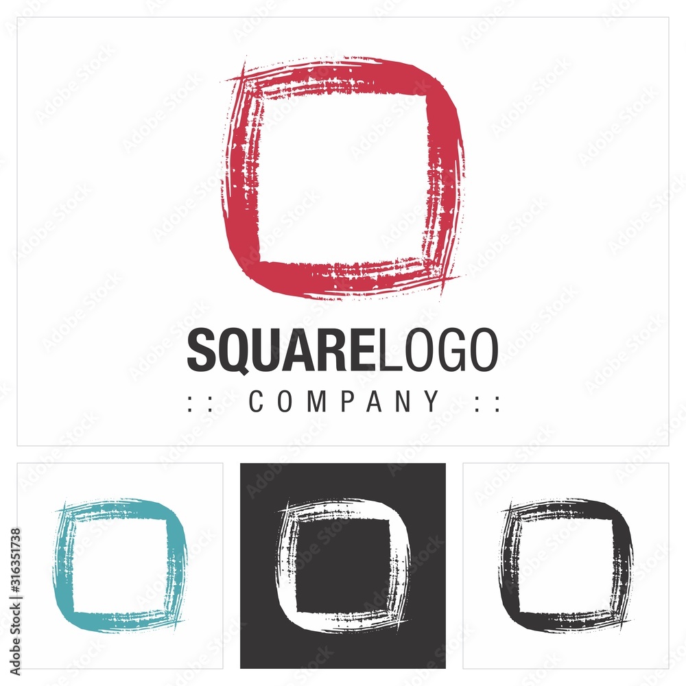 Square Frame Vector Symbol Company Logo (Logotype). Paint Brush Stroke ...