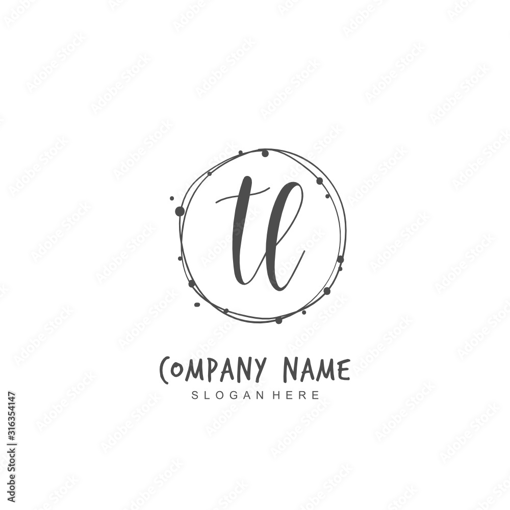 Handwritten initial letter T L TL for identity and logo. Vector logo ...