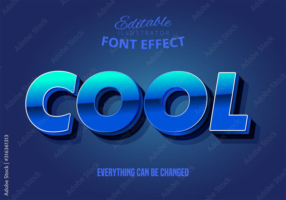 Strong bold 3d text style with dark extrude and cool word Stock Vector ...