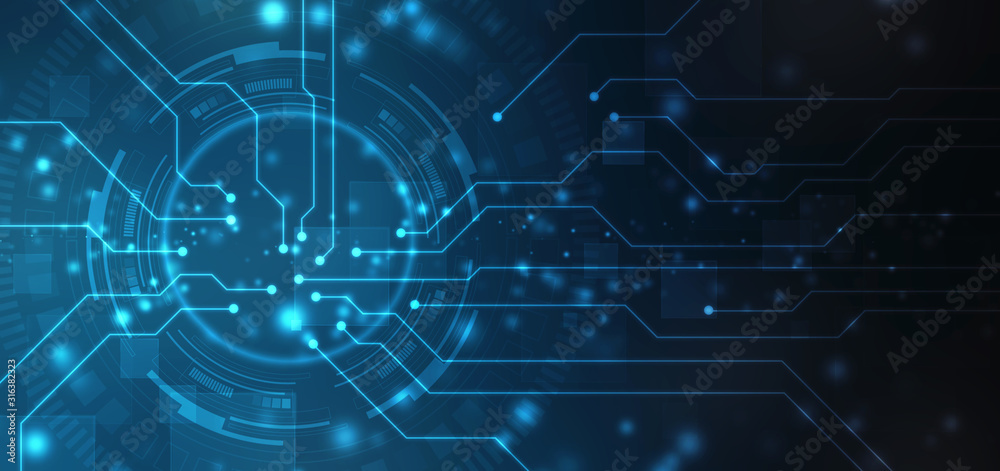 Abstract futuristic circuit board Illustration, high computer ...