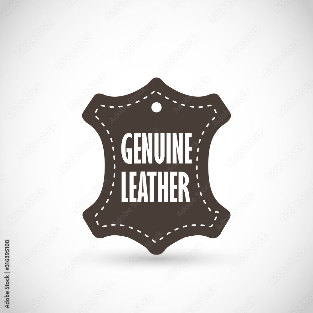 Genuine Leather vector sign Stock Vector | Adobe Stock