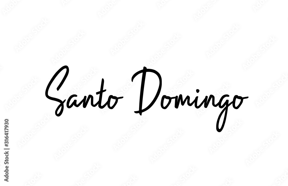 Santo Domingo capital word city typography hand written text modern ...