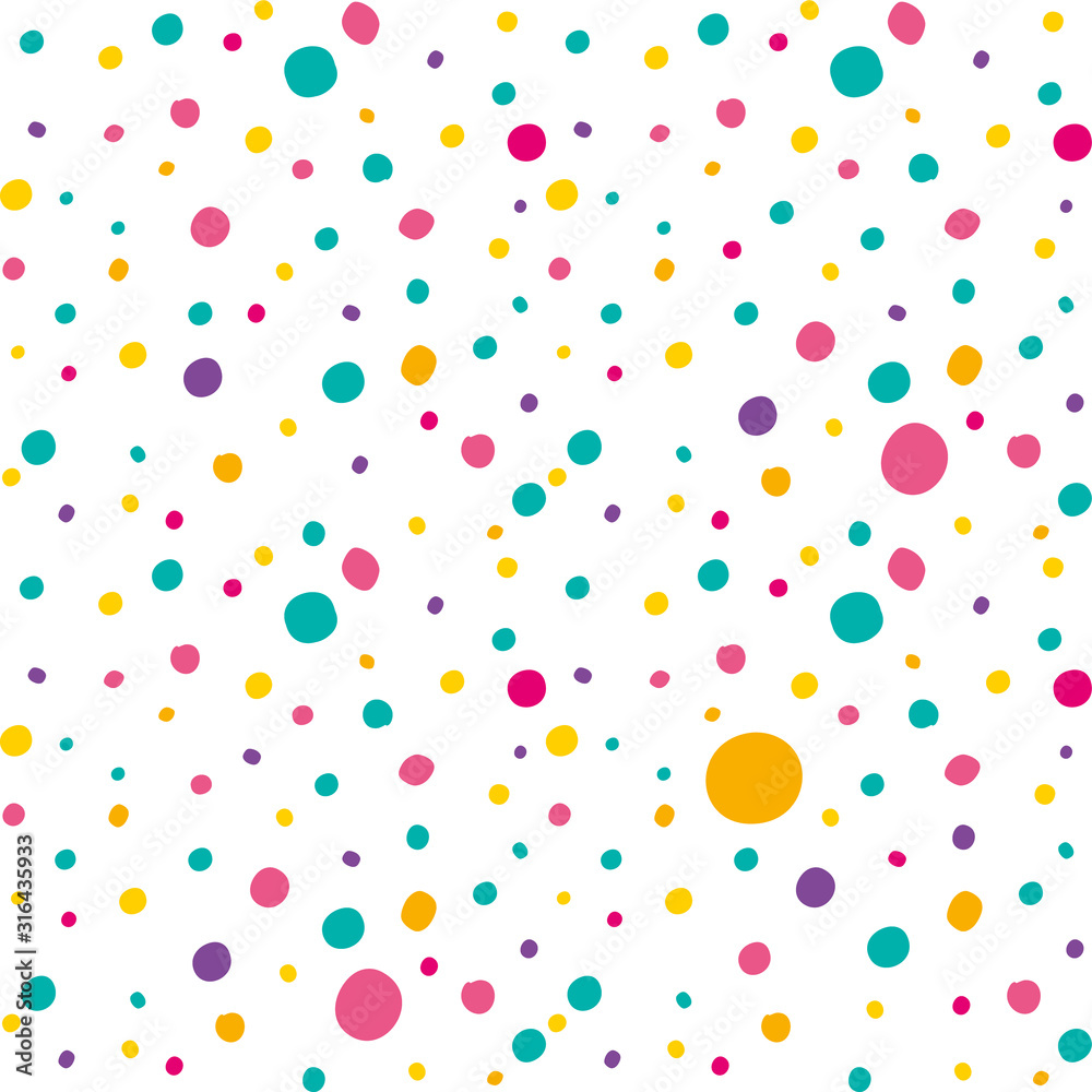 Bright multi colored polka dot pattern vector seamless background ... Bright multi colored polka dot pattern vector seamless background ...