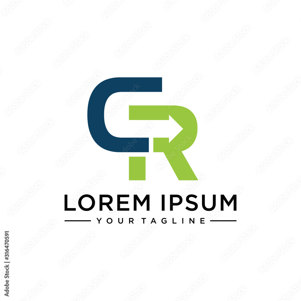 letter c and r arrow logo vector Stock Vector | Adobe Stock