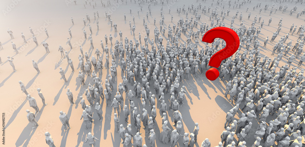 paradigm shift ideas concept 3d redering of crowd low polygon people ...