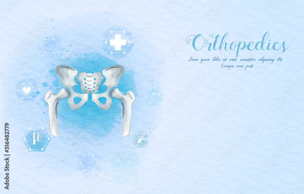 Medical orthopedic watercolor background. Treatment for orthopedics ...