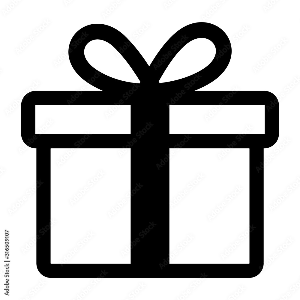 Gift box icon design. Vector present symbol isolated on white ...