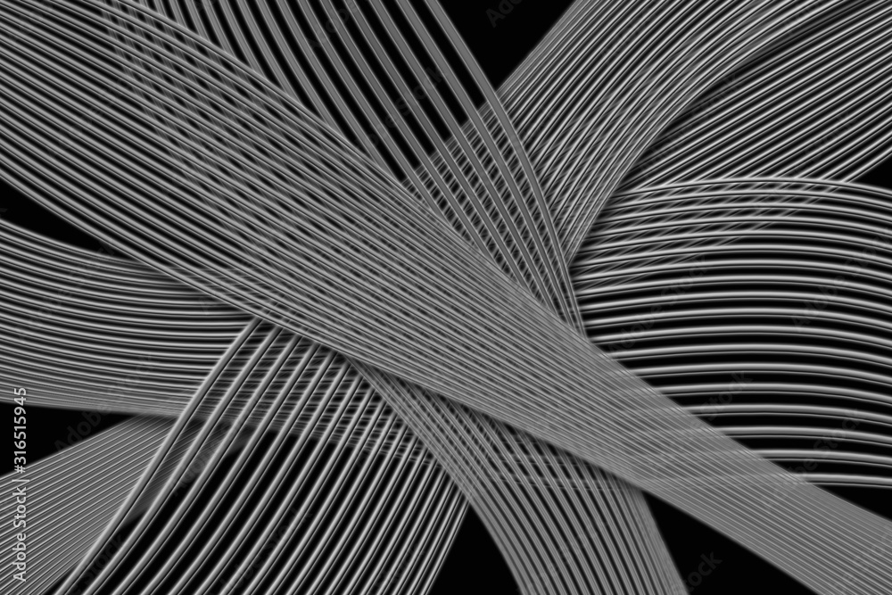 Fondo negro con lineas y redes curvas gris. Stock Illustration | Adobe ...