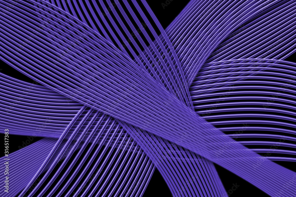Fondo negro con lineas y redes curvas morado. Stock Illustration ...