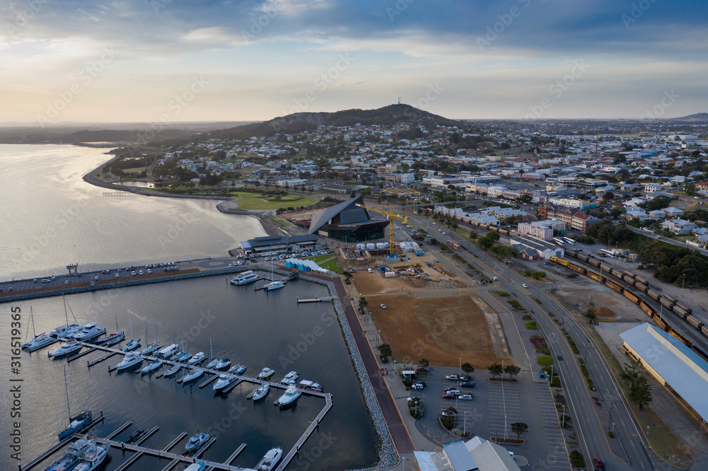 Aerial view of the West Australian town of Albany, an important ...