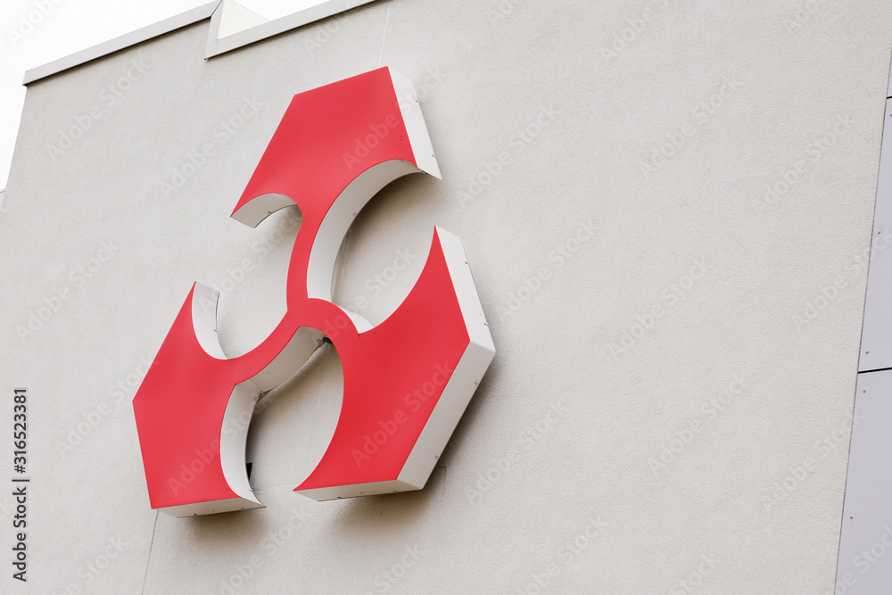 credit mutuel french bank logo office signage store building facade in ...