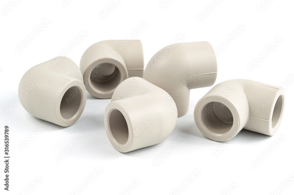 Various fittings for soldering and connecting polypropylene pipes Stock ...