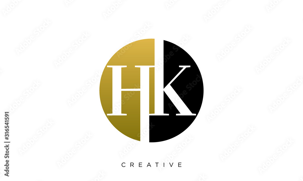 hk circle logo design vector icon design Stock Vector | Adobe Stock