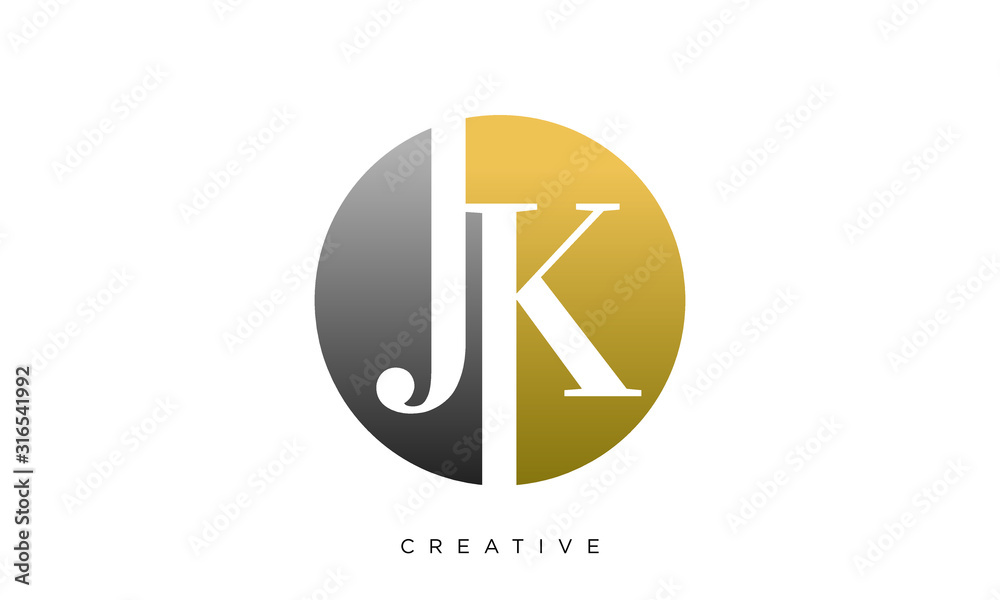 jk logo design vector Stock Vector | Adobe Stock