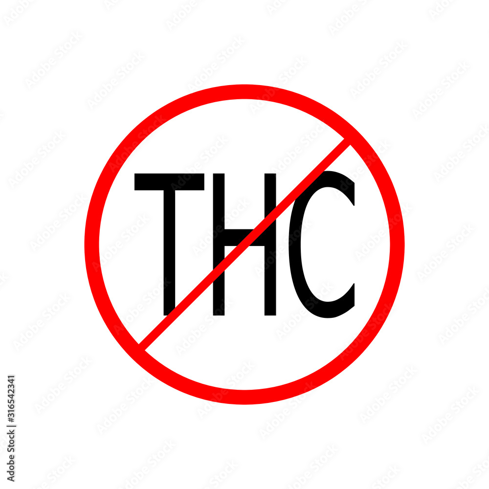 No THC, prohibition sign. vector illustration. Stock Vector | Adobe Stock