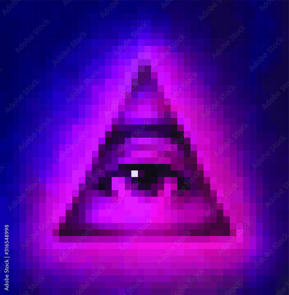 All seeing eye symbol made in pixel art technique. The Eye of ...