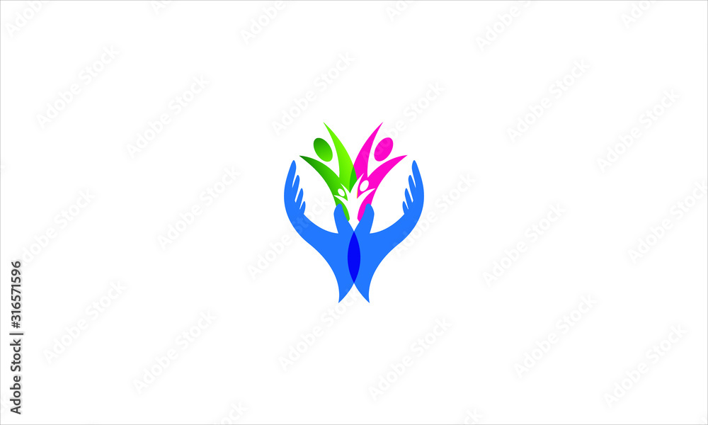 teamwork Hands taking care logo vector illustration symbol Stock Vector ...