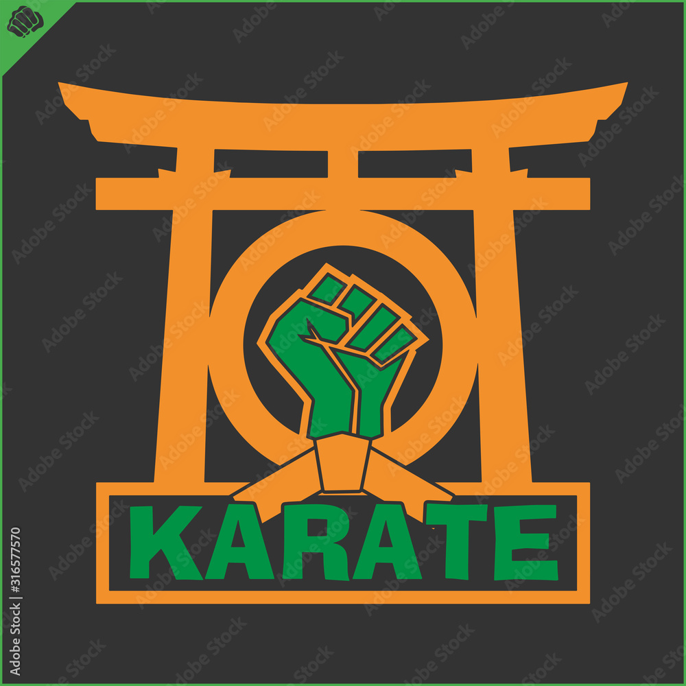 Karate emblem. Martial art creative colored simbol design. Vector, EPS ...