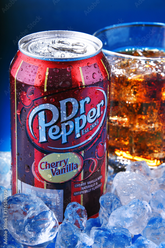 Can of carbonated soft drink Dr Pepper Stock Photo | Adobe Stock