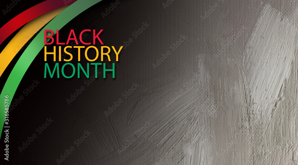 Black History Month title treatment with ribbons graphic background ...