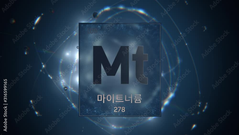 Video Stock Meitnerium as Element 109 of the Periodic Table. Seamlessly ...