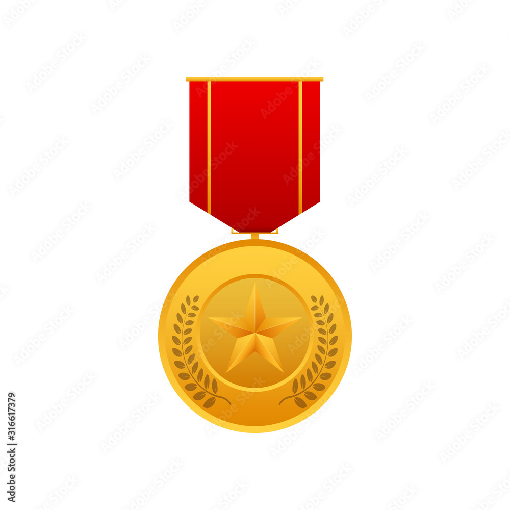 Hero of the Soviet Union gold star award. Illustration on white ...