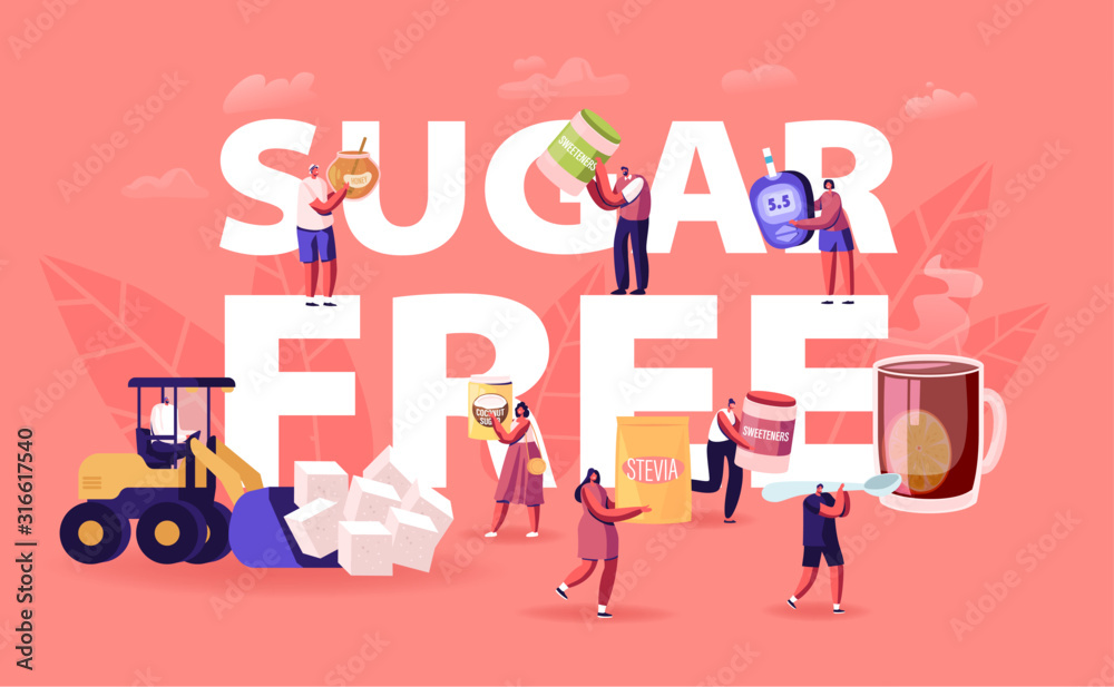 Sugar Free Concept. People Eating Natural Sweeteners Remove Cane Sugar ...