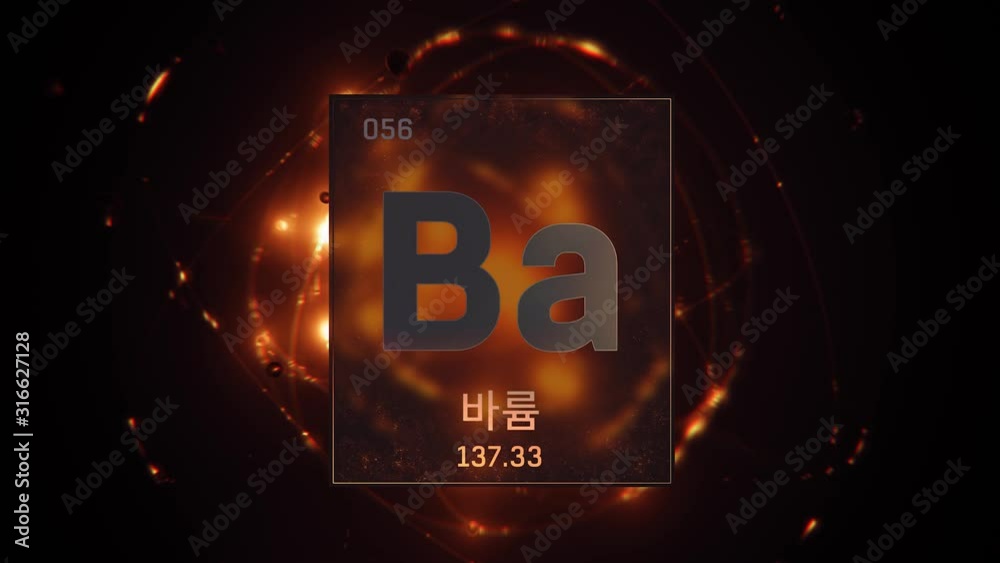 Vidéo Stock Barium as Element 56 of the Periodic Table. Seamlessly ...