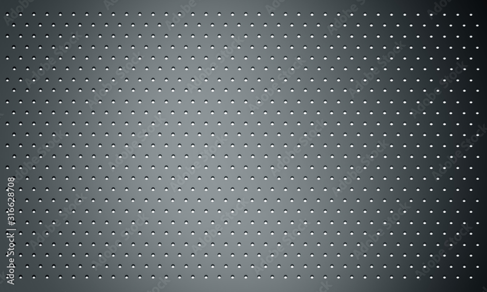 Gray metal background, perforated metal texture Stock Illustration ...