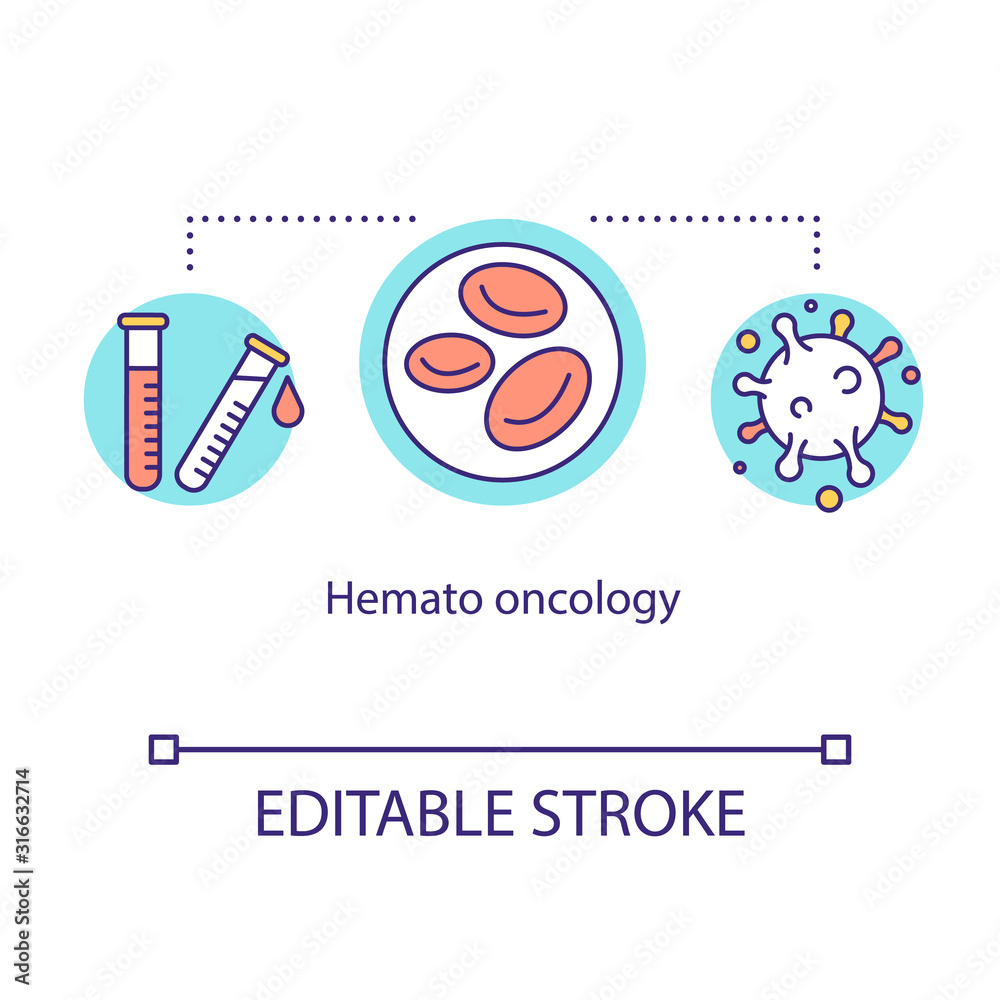 Vetor do Stock: Hemato oncology concept icon. Blood cancer diagnostic ...