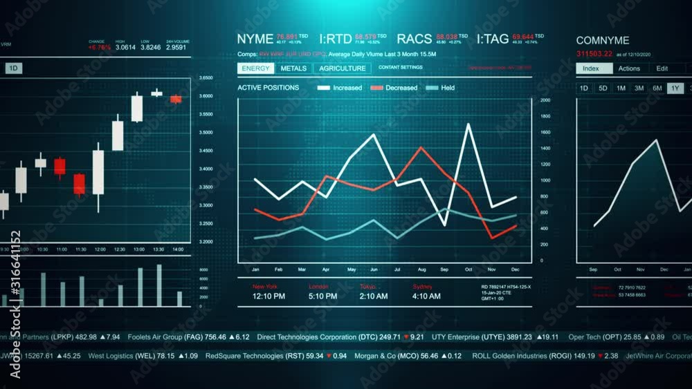 Abstract background with stock market chart. Economics trends research ...