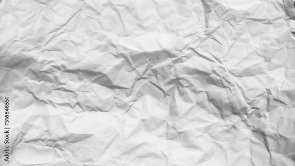 Crumpled White Paper Texture. Animated loop for backgrounds or ...