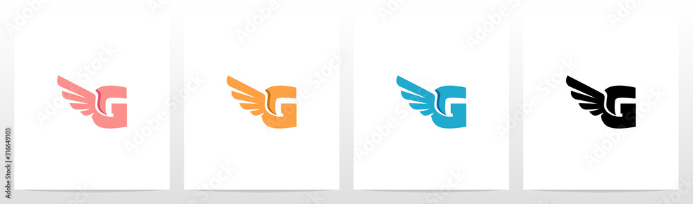 Wings On Letter Logo Design G Stock Vector | Adobe Stock