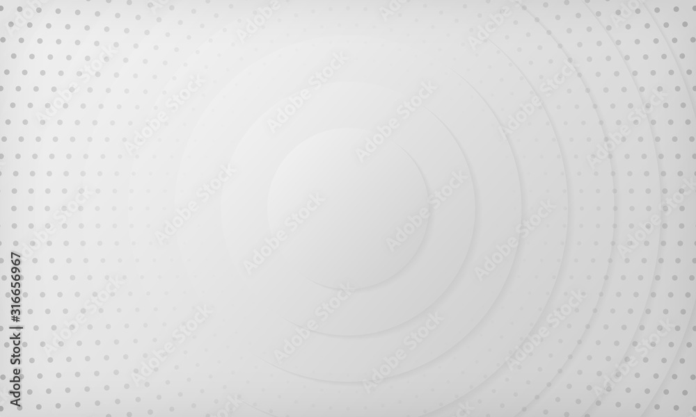 Abstract white and gray gradient background. Texture with halftone dots ...