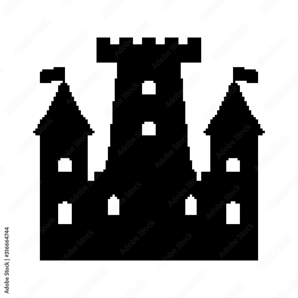 Pixel castle for games and web sites. Castles and fortresses vector ...