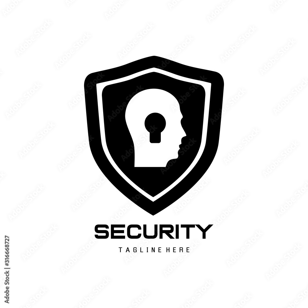 Vector symbol of human head. Profile face isolated on white background ...