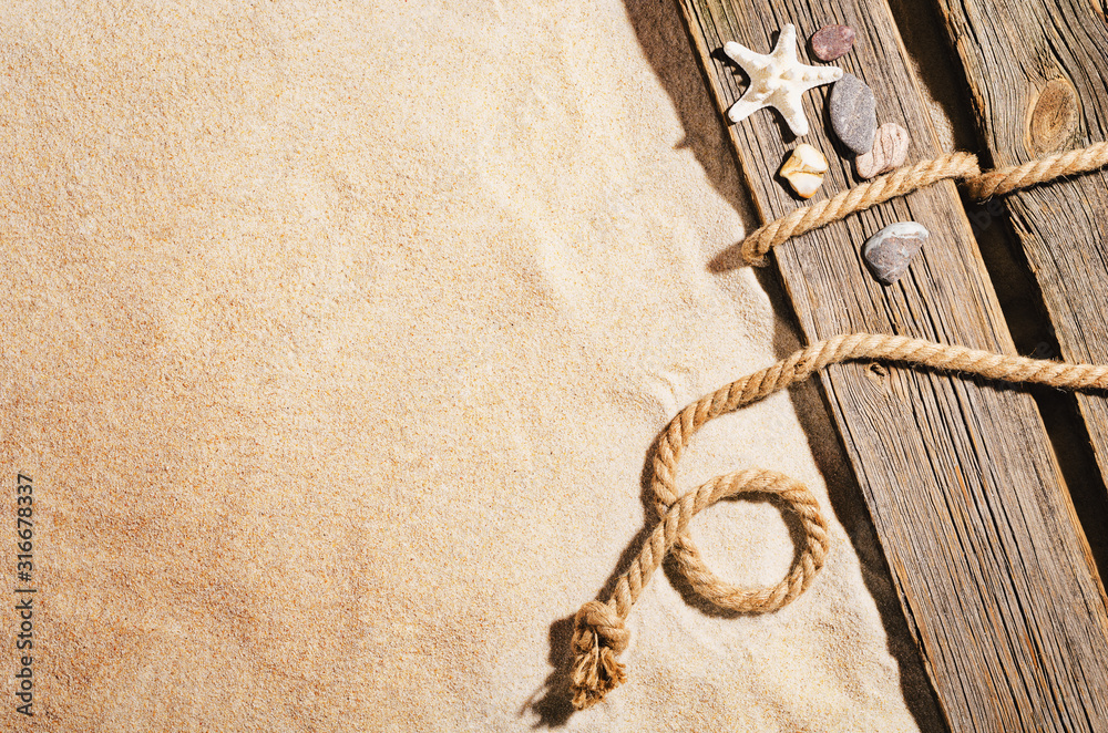 Sandy beach background top view. Sand texture with copy space Stock ...