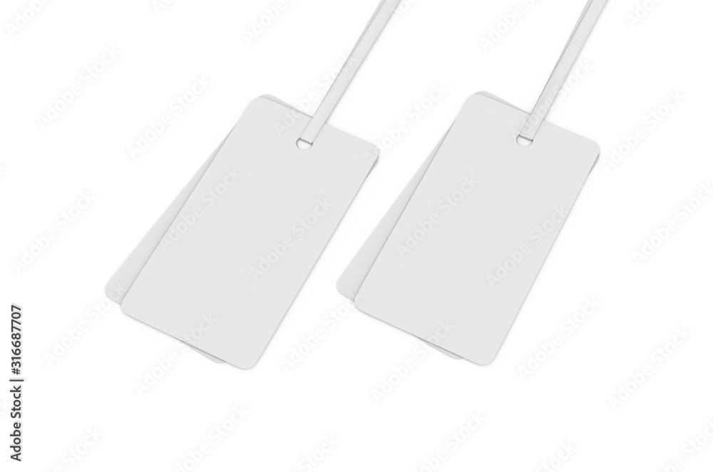 Blank white clean label mockup template on isolated white background ...