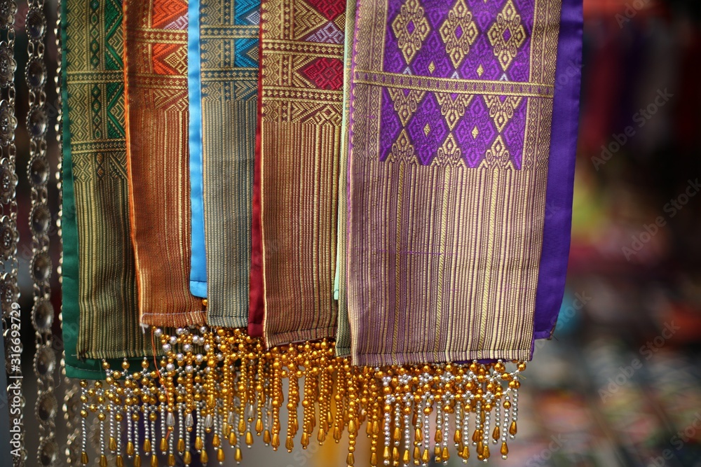 Thai silk produced from cocoons of Thai silkworms Stock Photo | Adobe Stock