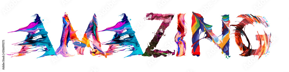 AMAZING brush typography banner with colorful letters illustration ...