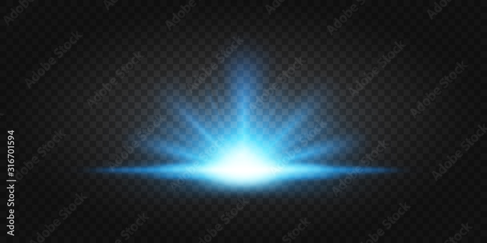 Blue Rays rising on transparent background. Suitable for product ...